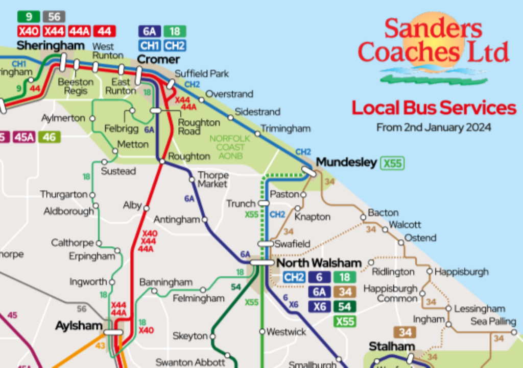 Routes & Maps - Sanders Coaches Ltd
